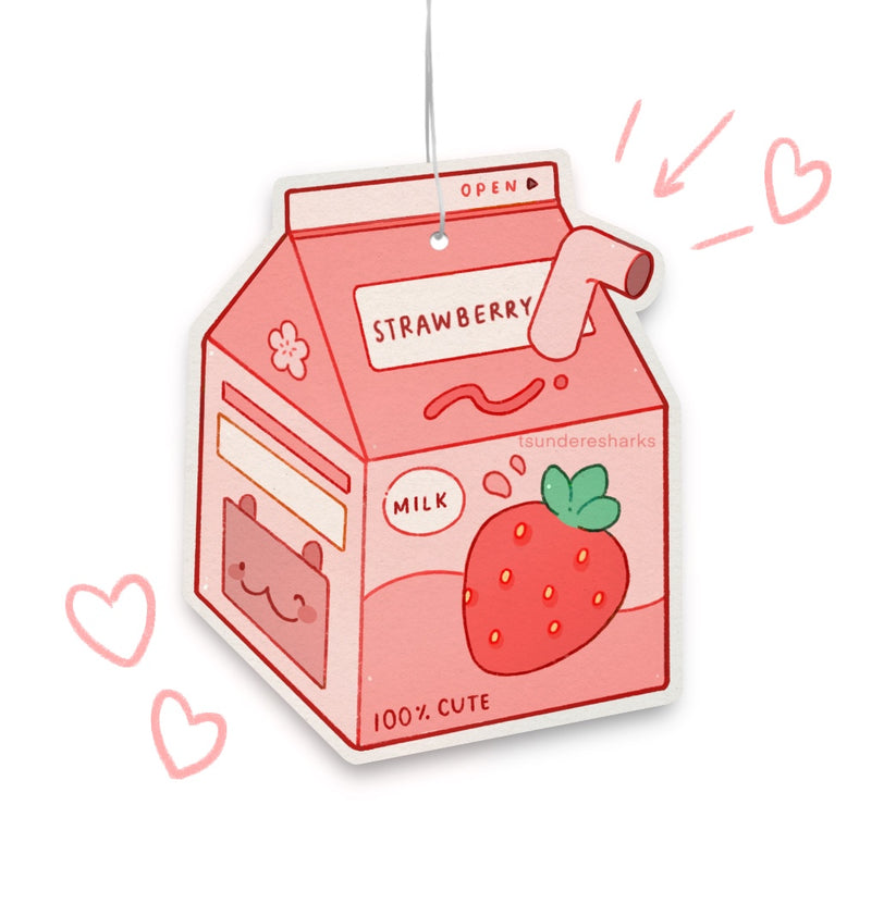 Strawberry, Melon, Banana Milk Carton Hanging Car Air Fresheners ...