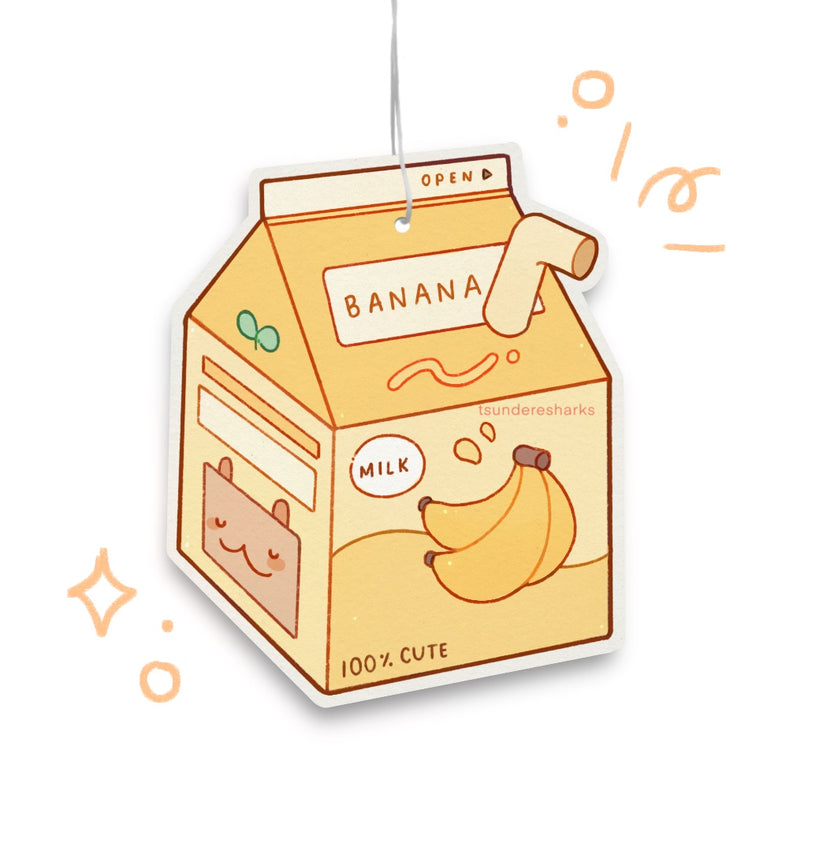 Strawberry, Melon, Banana Milk Carton Hanging Car Air Fresheners ...